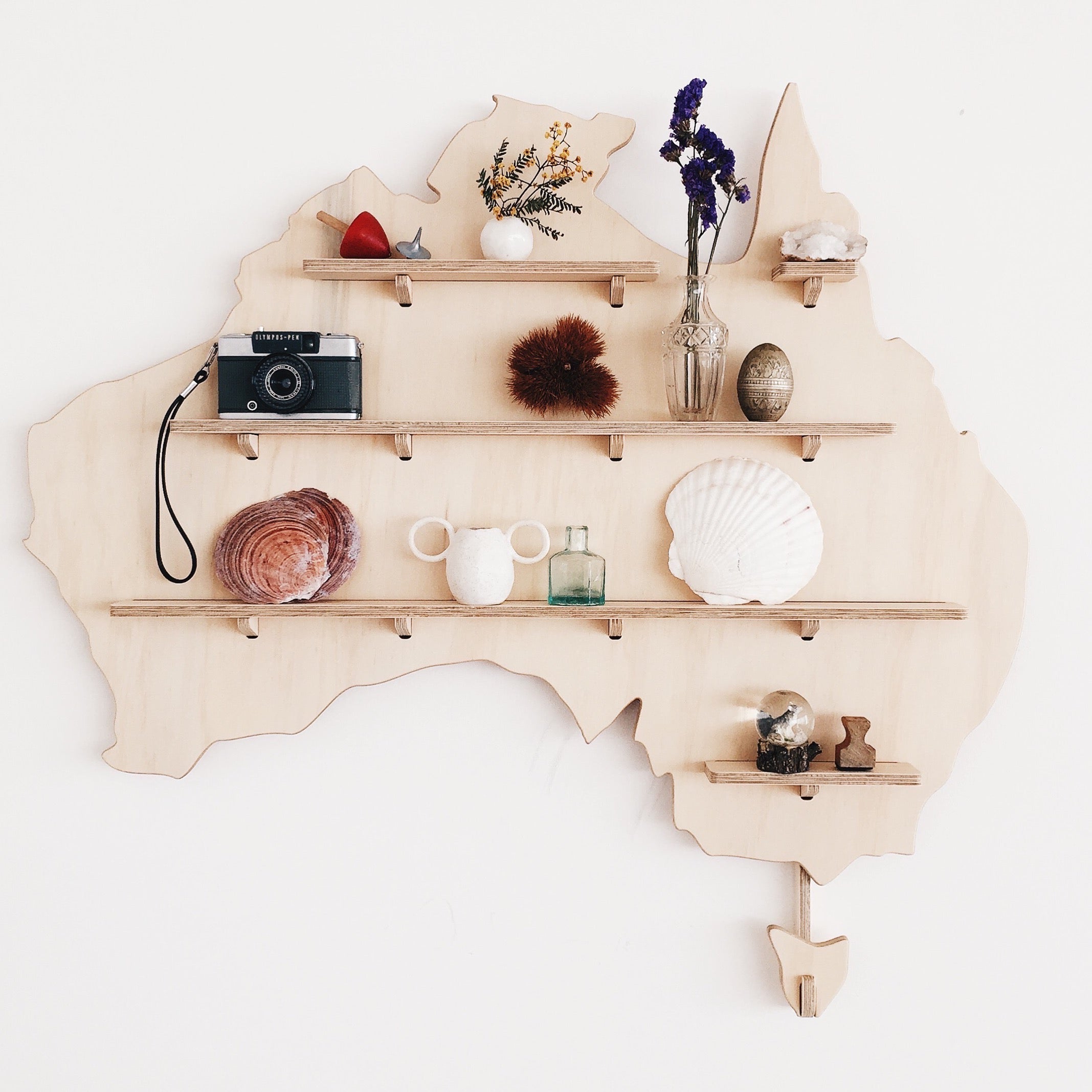 Australia Map Wall Shelf – Wooden Hanging Wall Shelves – OneTwoTree
